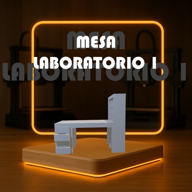 Set de MESA LABORATORIO 1 a Escala para Maquetas – 3 Piezas – ESCALA 1:3D